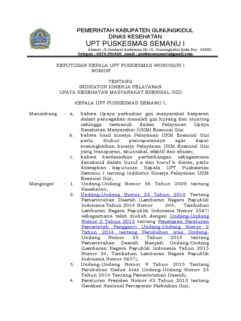 SK Indikator Gizi WNSR | PDF