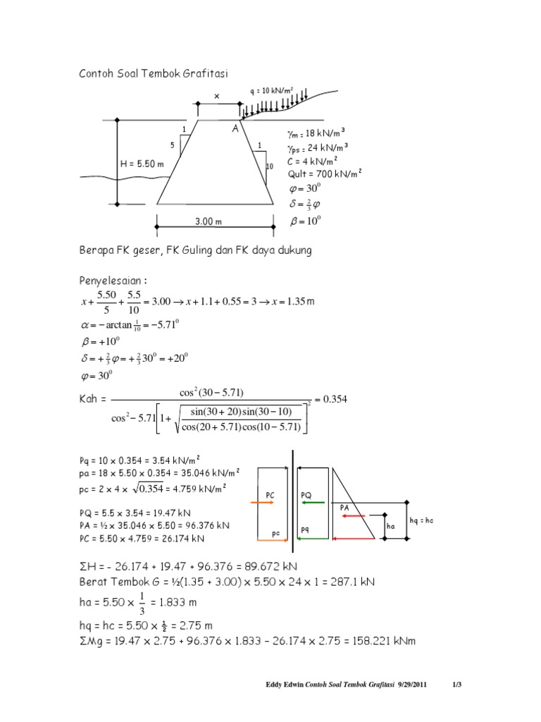 Contoh Soal Tembok Grafitasi | PDF