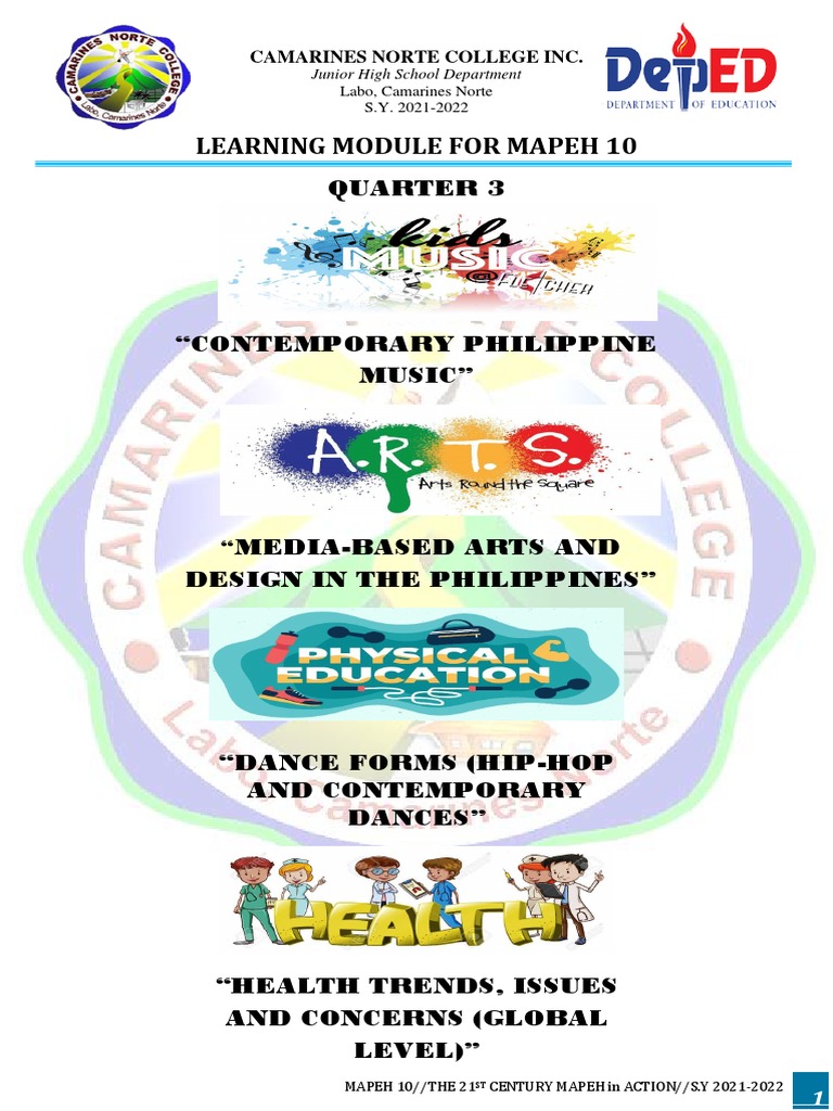 Learning Module For Mapeh 10 Quarter 3: Camarines Norte College Inc ...