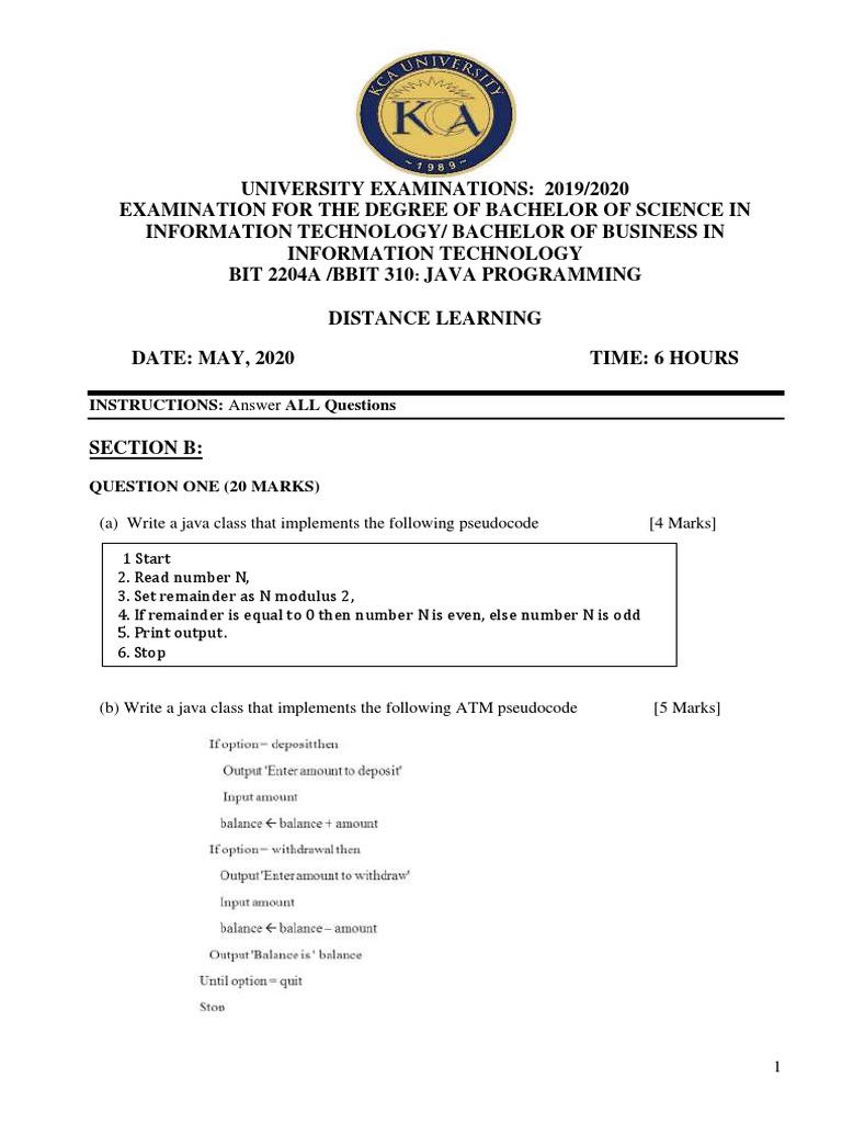 DL - BIT 2204A - Java Programming - Part 2 | PDF | Java (Programming ...