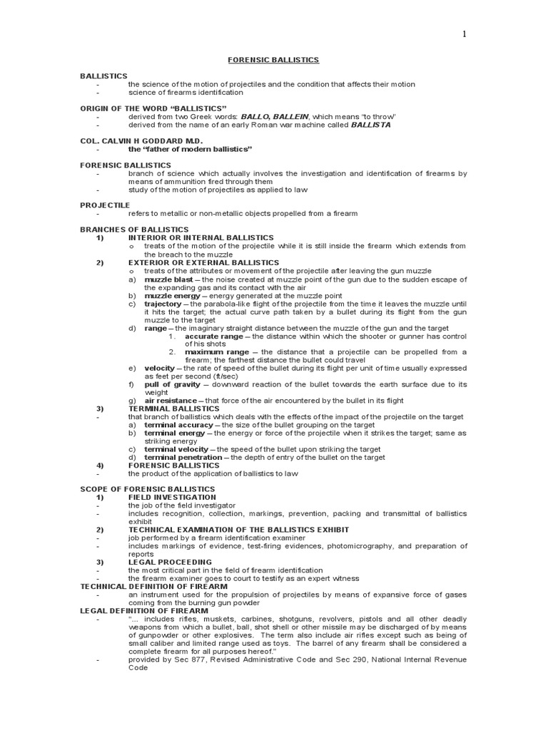 Forensic Ballistics: The Science of Firearm Identification | PDF ...