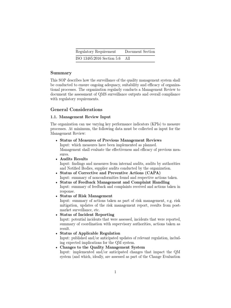 1.1. Management Review Input | PDF | Performance Indicator | Quality ...
