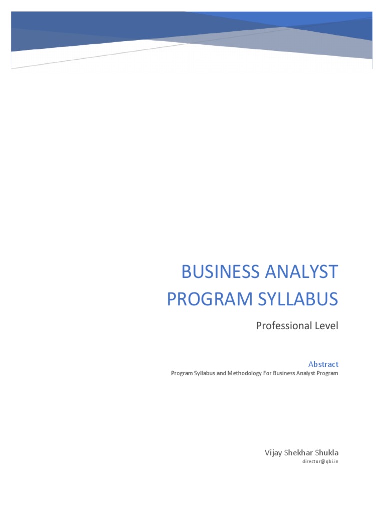 BA Program Syllabus | PDF | Scrum (Software Development) | Business ...