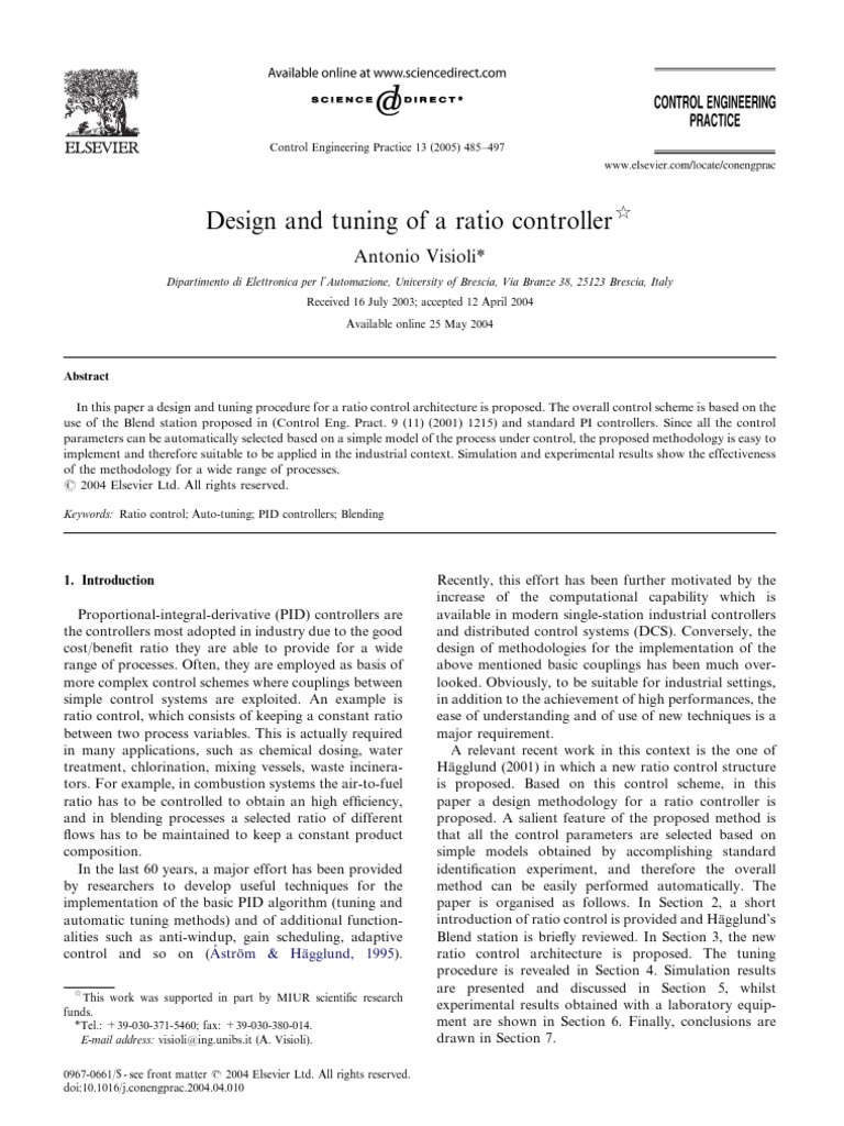 Design and Tuning of A Ratio Controller | PDF | Control Theory ...