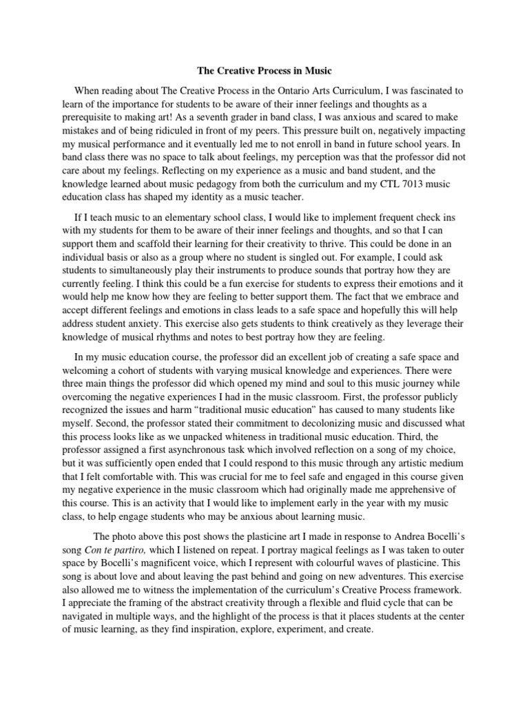 Journal Entry 2 | PDF | Feeling | Music Education