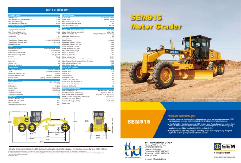 SEM915 Motor Grader - TSU - Compressed | PDF | Transmission (Mechanics ...