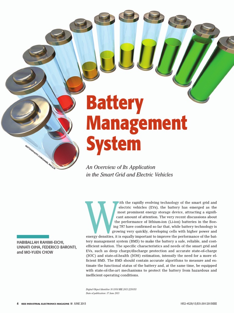 Battery Management System An Overview of Its Application in The Smart ...