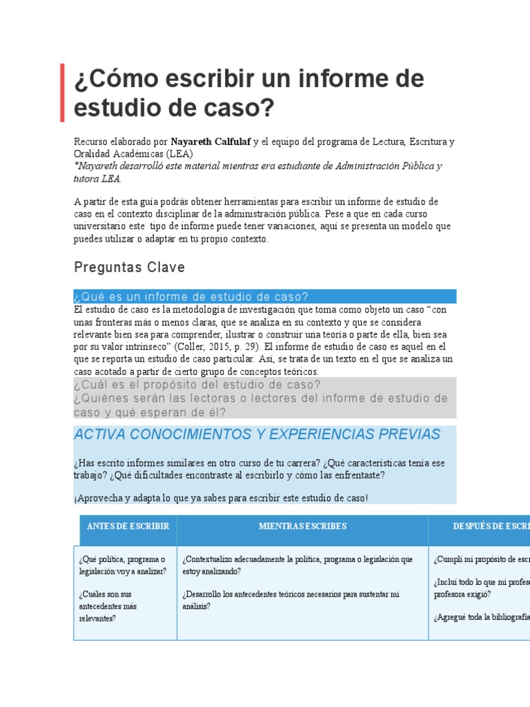 Cómo Escribir Un Informe de Estudio de Caso | PDF | Caso de estudio | Science