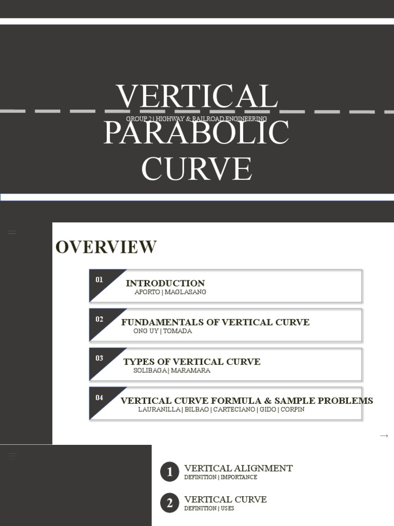 Vertical Parabolic Curve: Group 2 - Highway & Railroad Engineering ...