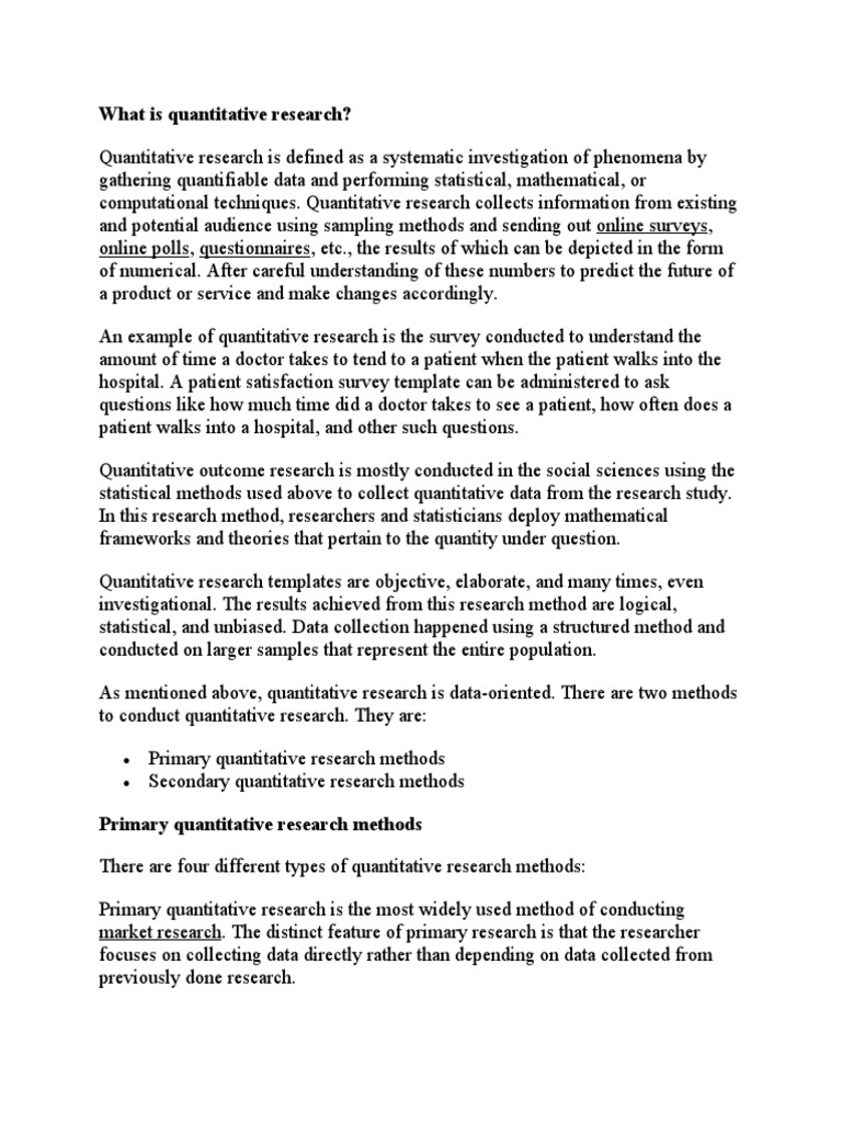 What Is Quantitative Research | Download Free PDF | Sampling ...