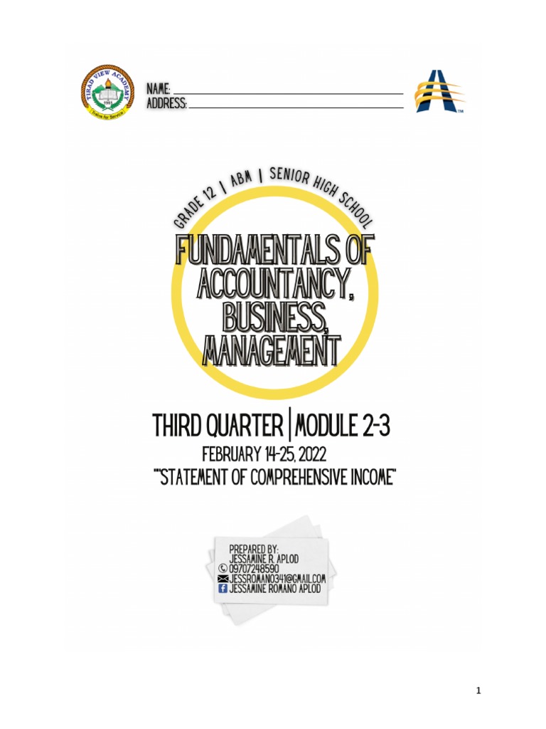 Fabm2 Q3 M2-3 | PDF | Expense | Income Statement