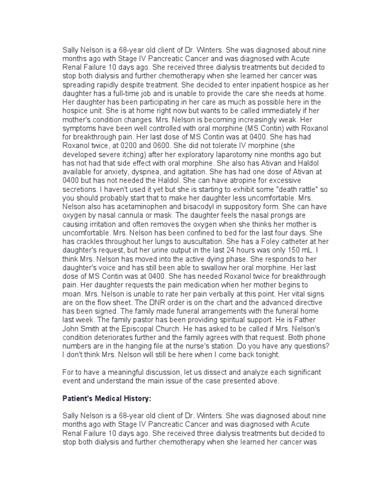 Hospice Care (End of Life Care) For Terminal Illness - Case Study ...