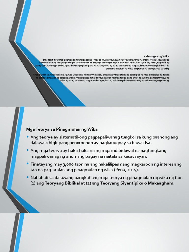 Teorya Na Pinagmulan NG Wika | PDF