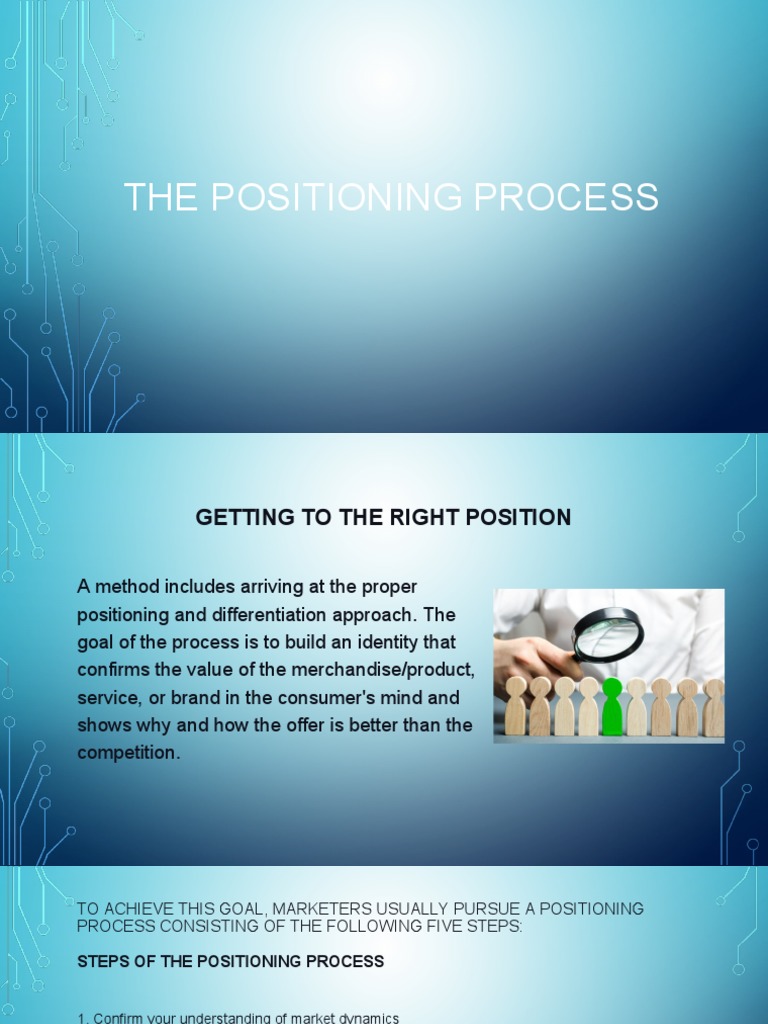 The Positioning Process | PDF | Competitive Advantage | Brand