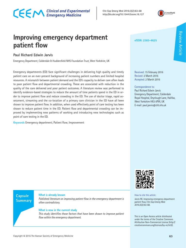 Improving Emergency Department Patient Flow | PDF | Emergency ...