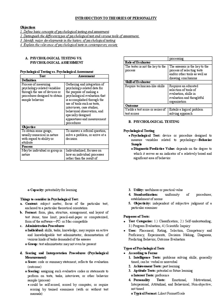 Intro To Psychological Assessment | PDF | Psychology | Psychological ...