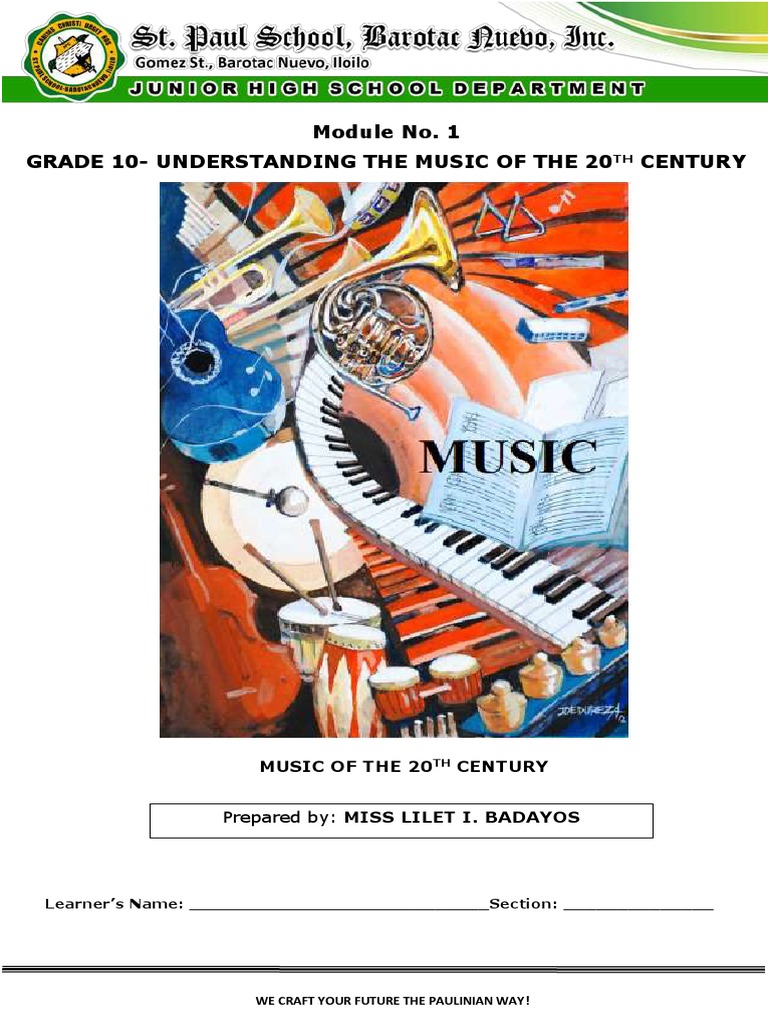 Grade 10 Music: 20th Century Module | PDF | Impressionism | Electronic ...