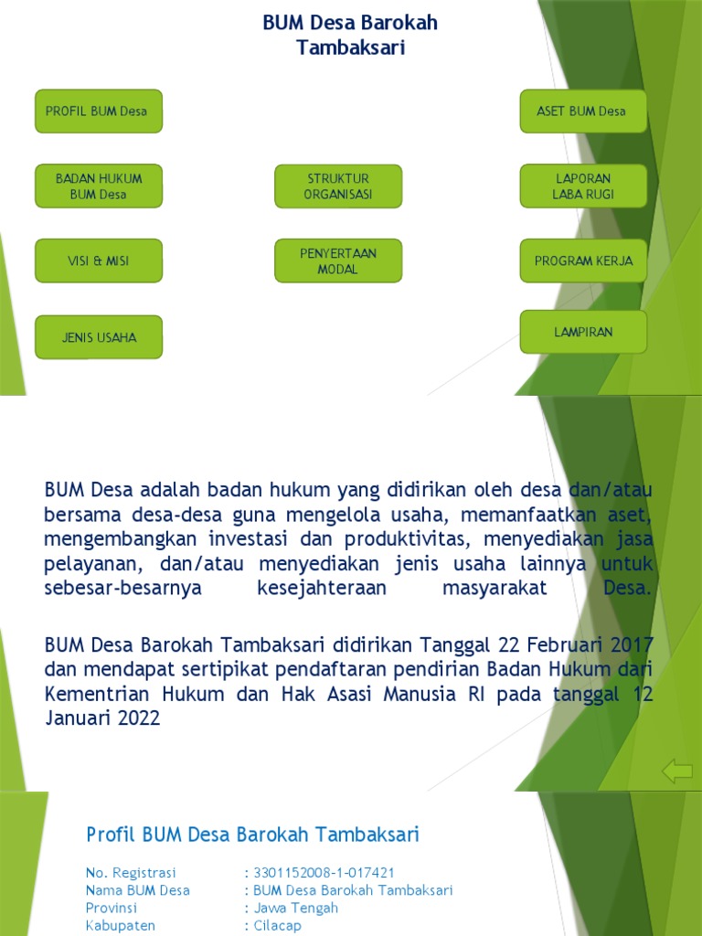 Profil BUM Desa Barokah Tambaksari | PDF