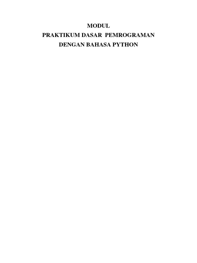 Modul Praktikum Python | PDF