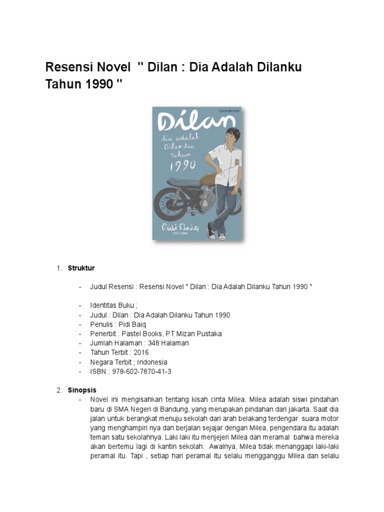 Resensi Novel Dilan 1990 | PDF