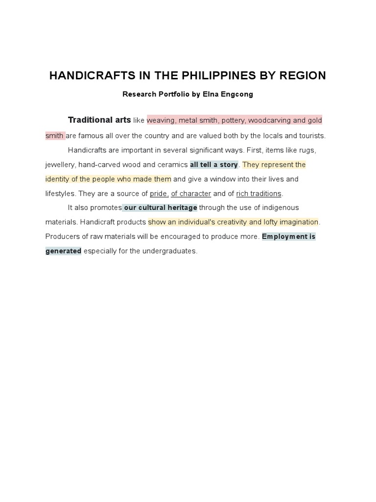 Tle Handicrafts by Region Research by Elna Engcong | PDF | Mindanao ...
