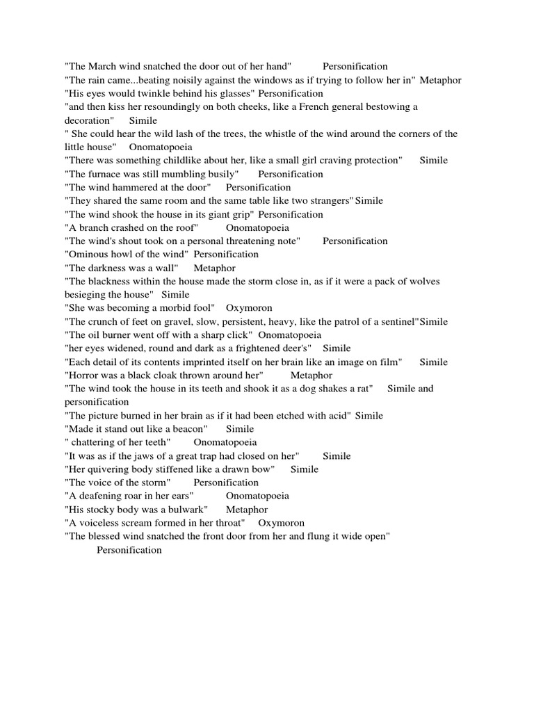 Figurative Language | PDF | Mystery, Thriller & Crime Fiction | General ...