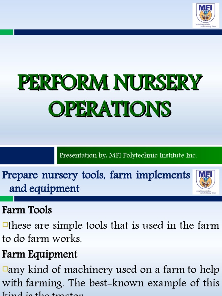 Perform Nursery Operations | PDF | Seed | Hazards