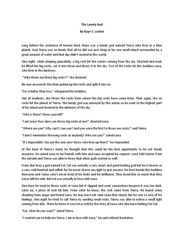 The Lonely God | PDF