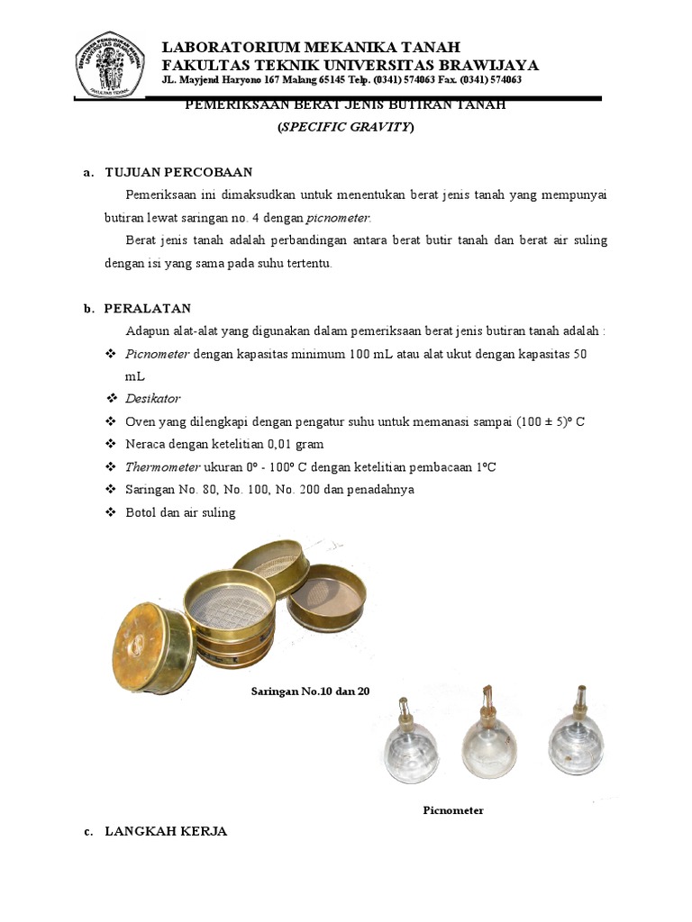 Spesific Gravity Test 3 4 Pdf