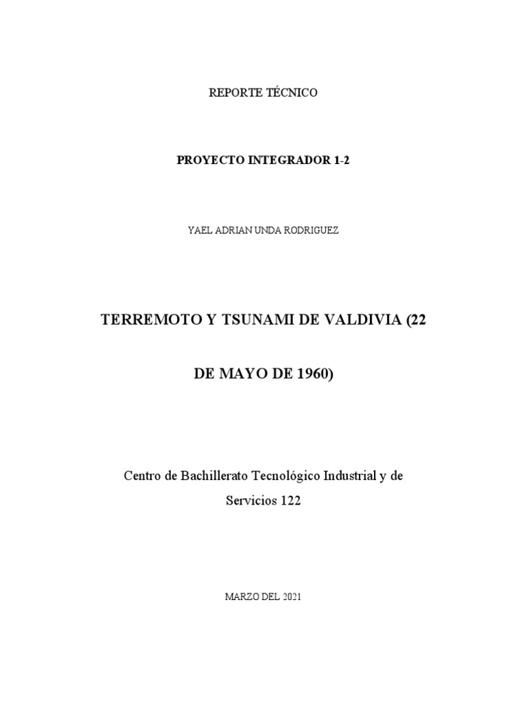 Teremoto en Valdivia | PDF | Tsunami | Temblores