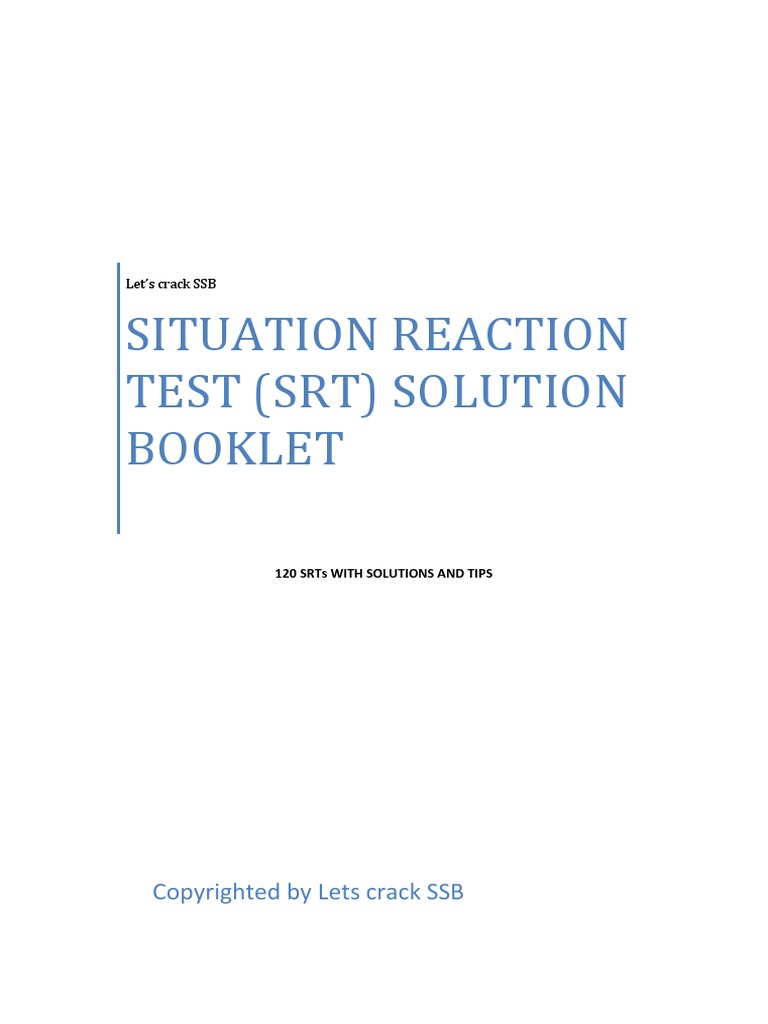 Situation Reaction Test Solutions-1 | PDF