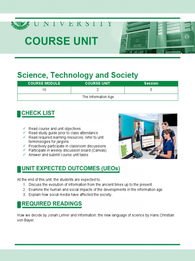 Course Unit - Information Age | PDF | Information Age | Electronics