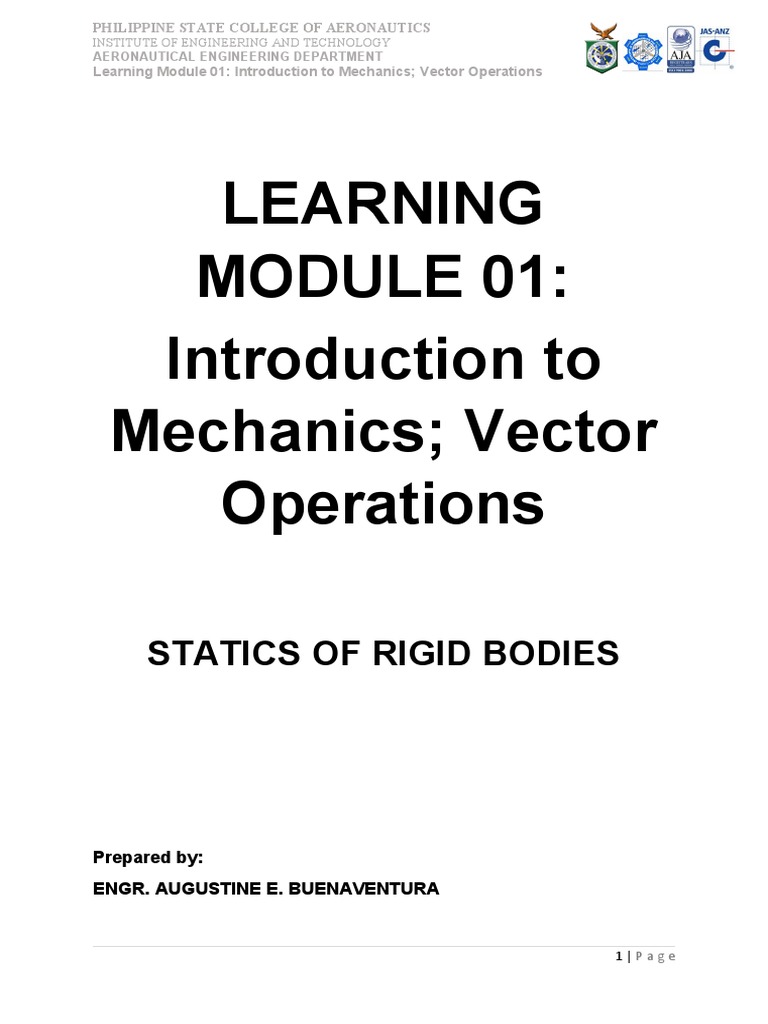 Mech 314 - Prelim - Module 1 | PDF | Euclidean Vector | International System Of Units