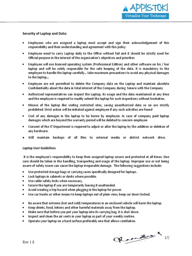 Laptop Policy - Cerner | Download Free PDF | Laptop | Computing