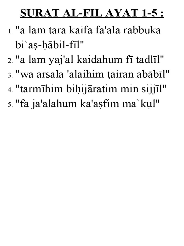 SURAT ALfil | Download Free PDF | Quran | Islam