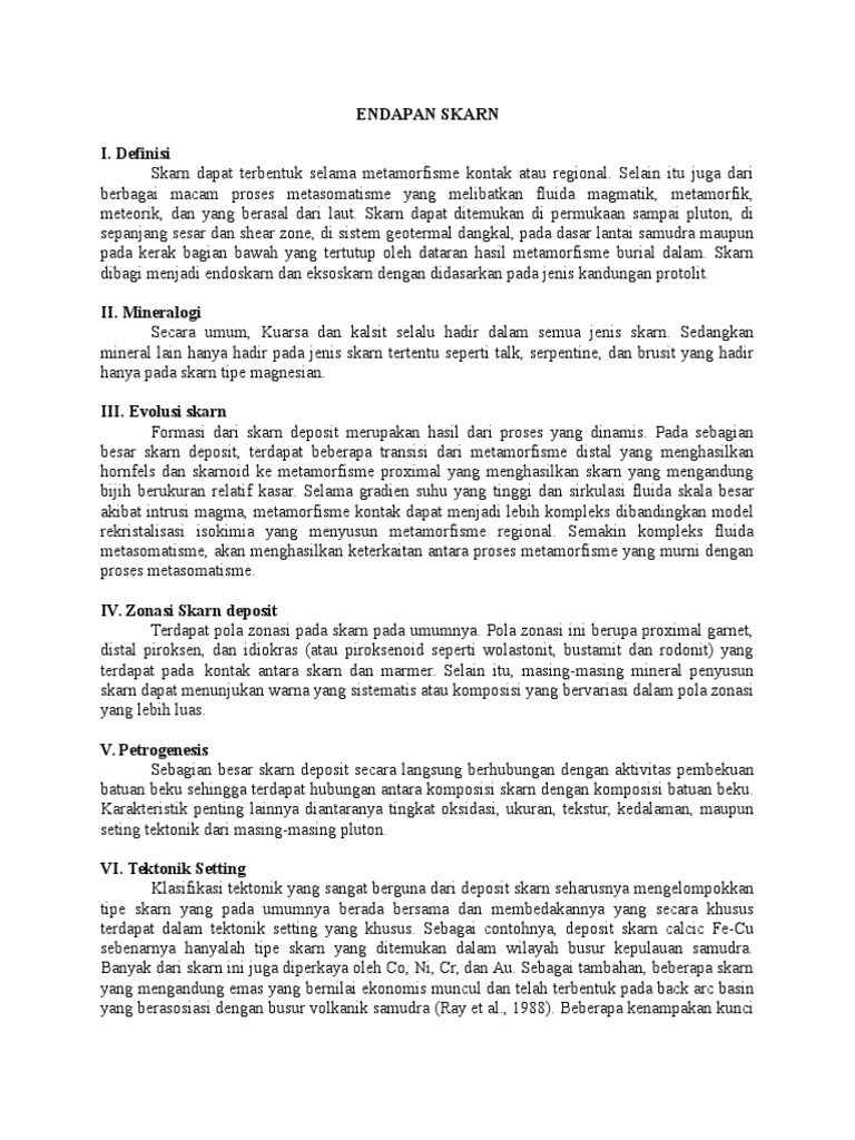 Skarn Tugas Endapan Mineral | PDF