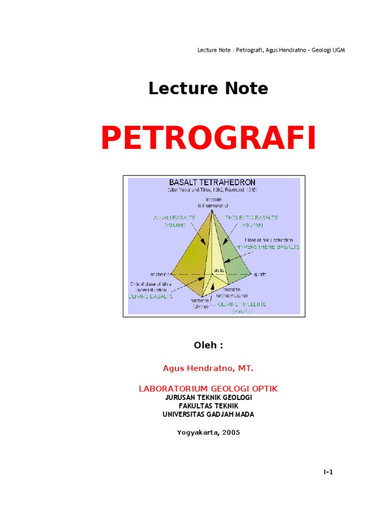 Petrografi: Lecture Note | PDF