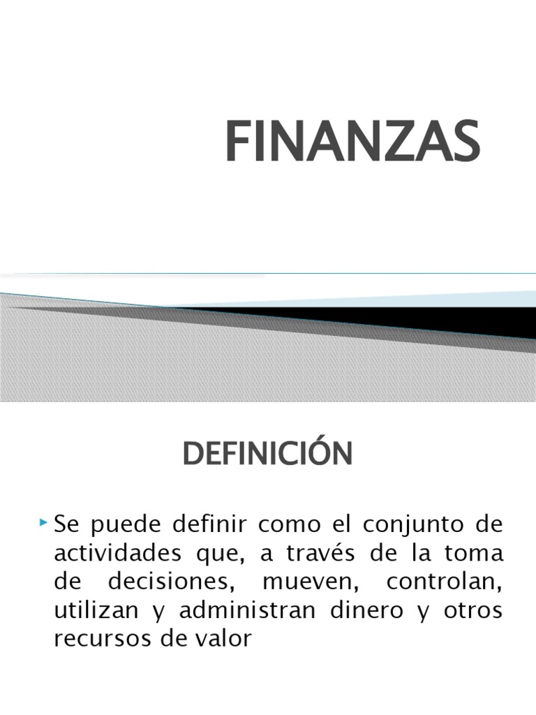 Finanzas: Definición y Clasificación | PDF