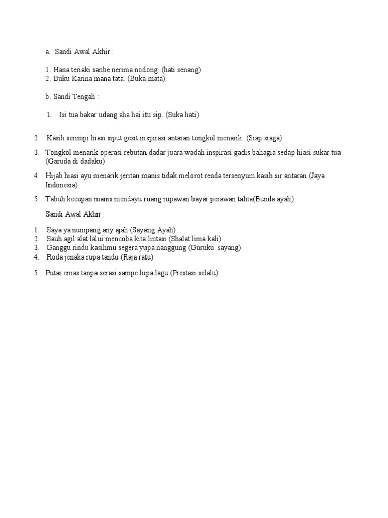 Contoh Sandi Awal Akhir Pramuka | PDF