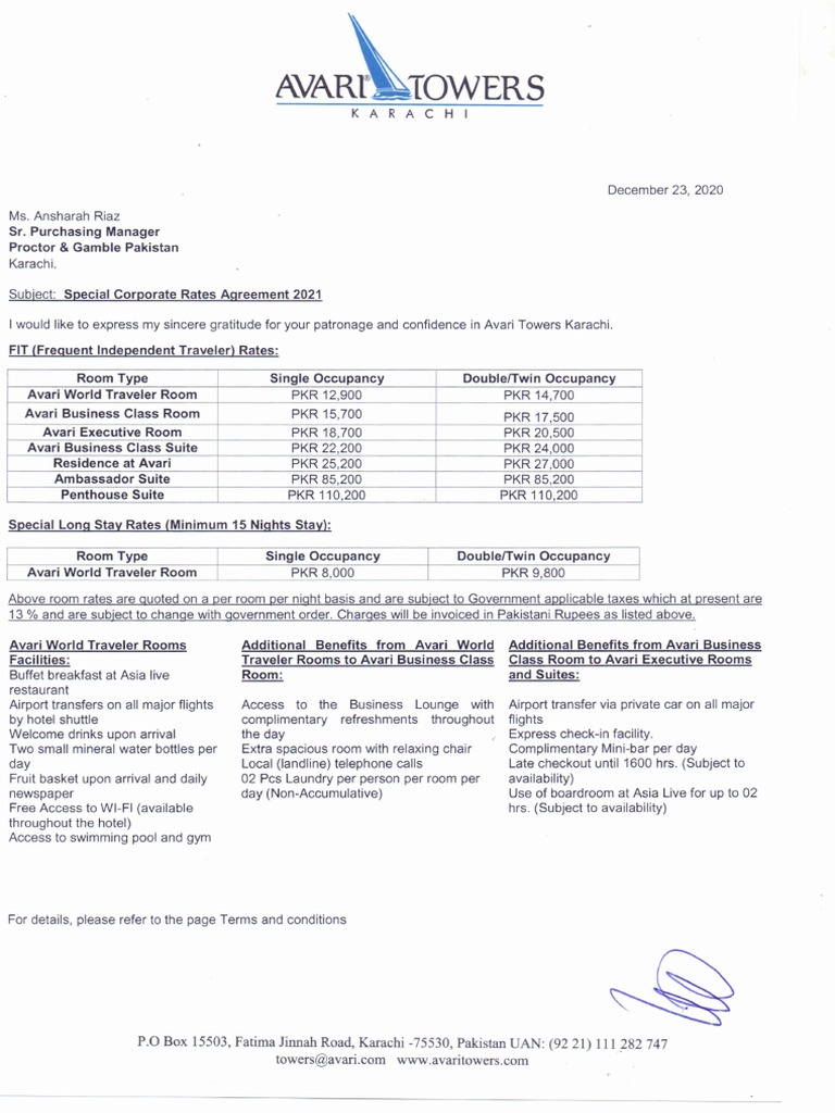 P&G Special Corporate Rates 2021 | PDF