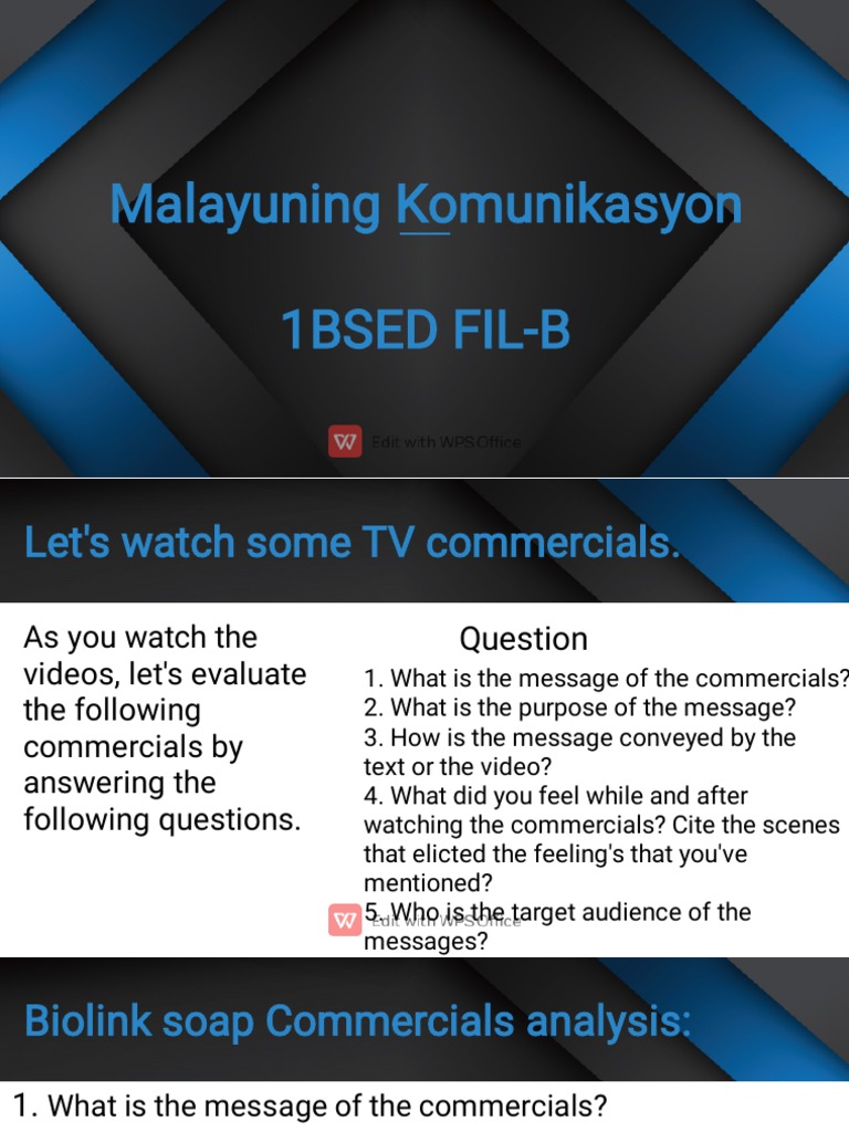 Biolink Soap Commercial Analysis | PDF