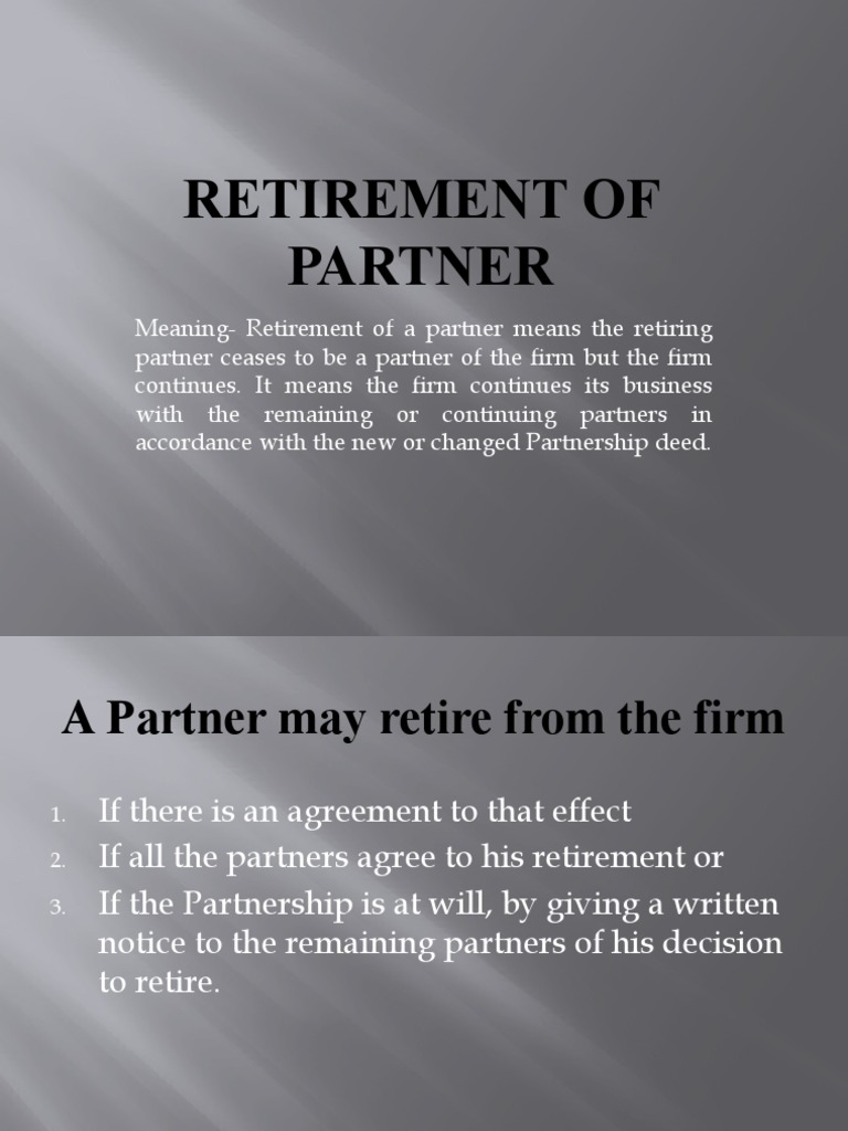 Retirement of Partner | PDF | Goodwill (Accounting) | Valuation (Finance)
