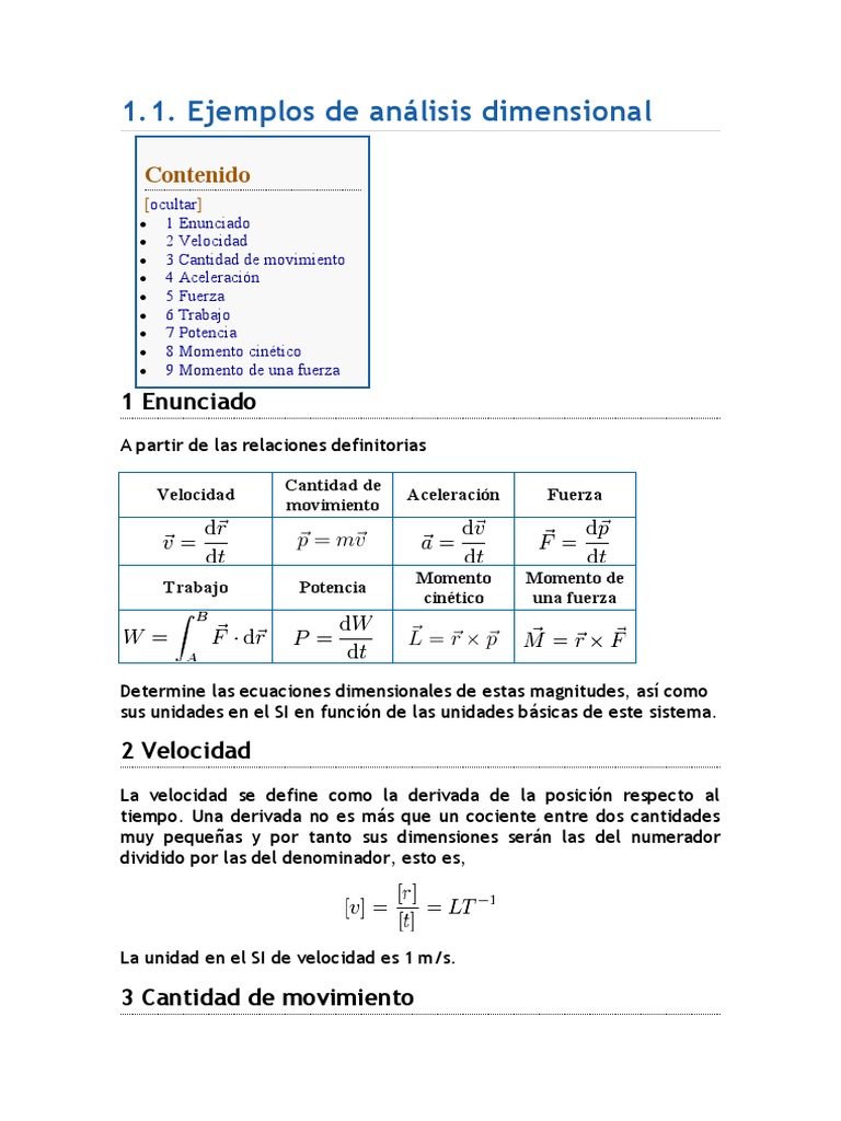 Analisis Dimensional | PDF | Fuerza | Esfuerzo de torsión
