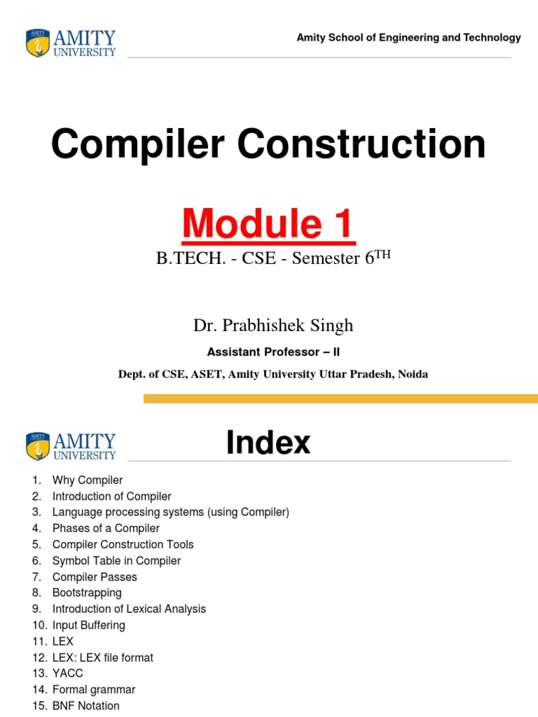 Module 1 | PDF | Parsing | Compiler