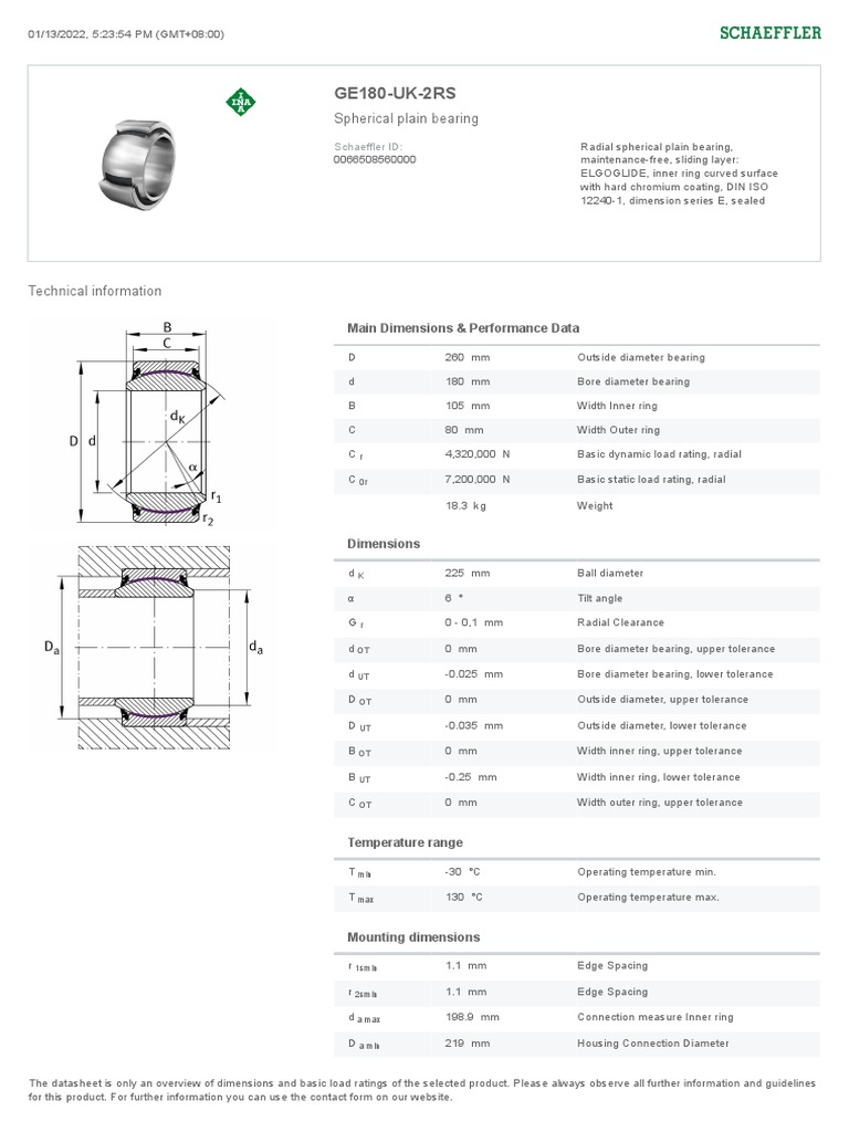 Ge180 Uk 2RS | PDF | Engineering Tolerance | Applied And ...