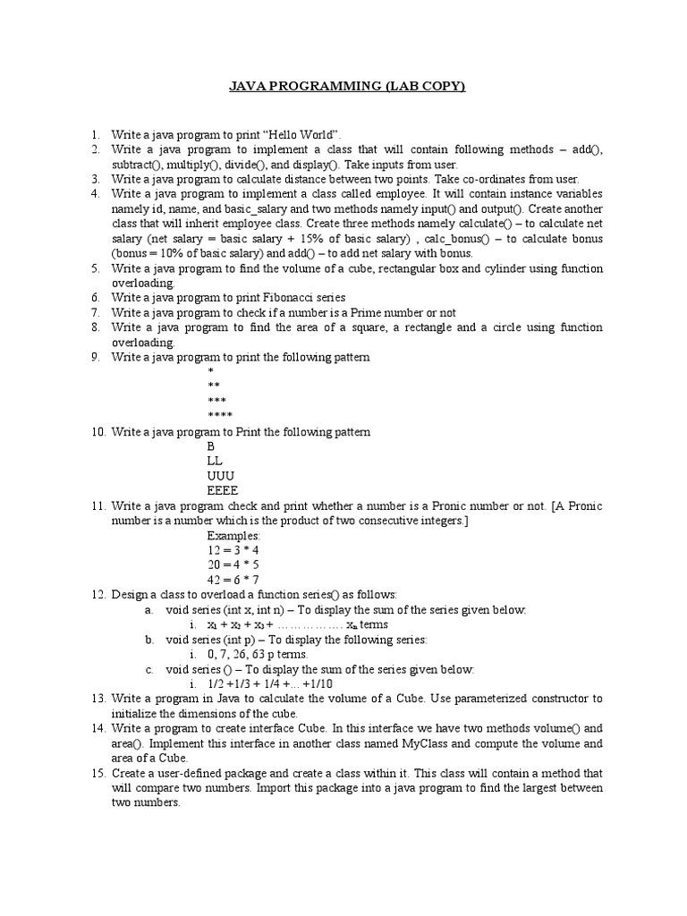 Java Lab Programs | PDF | Thread (Computing) | Method (Computer ... Java Lab Programs | PDF | Thread (Computing) | Method (Computer ...