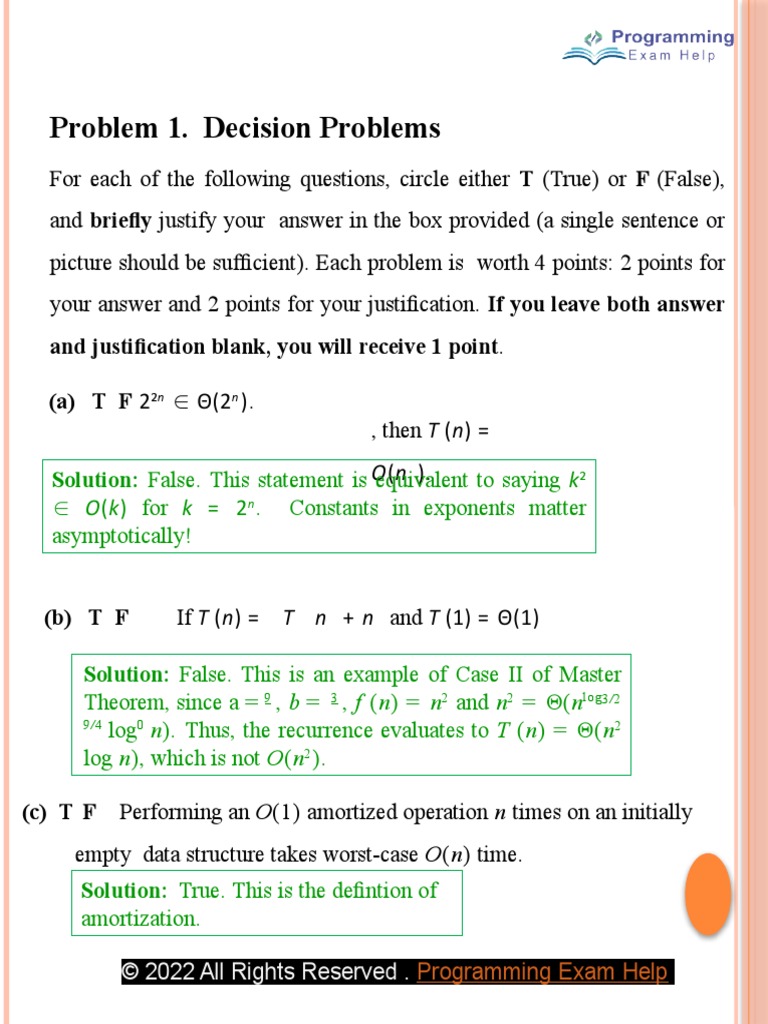 Algorithm Exam Help | Download Free PDF | Time Complexity | Discrete Mathematics
