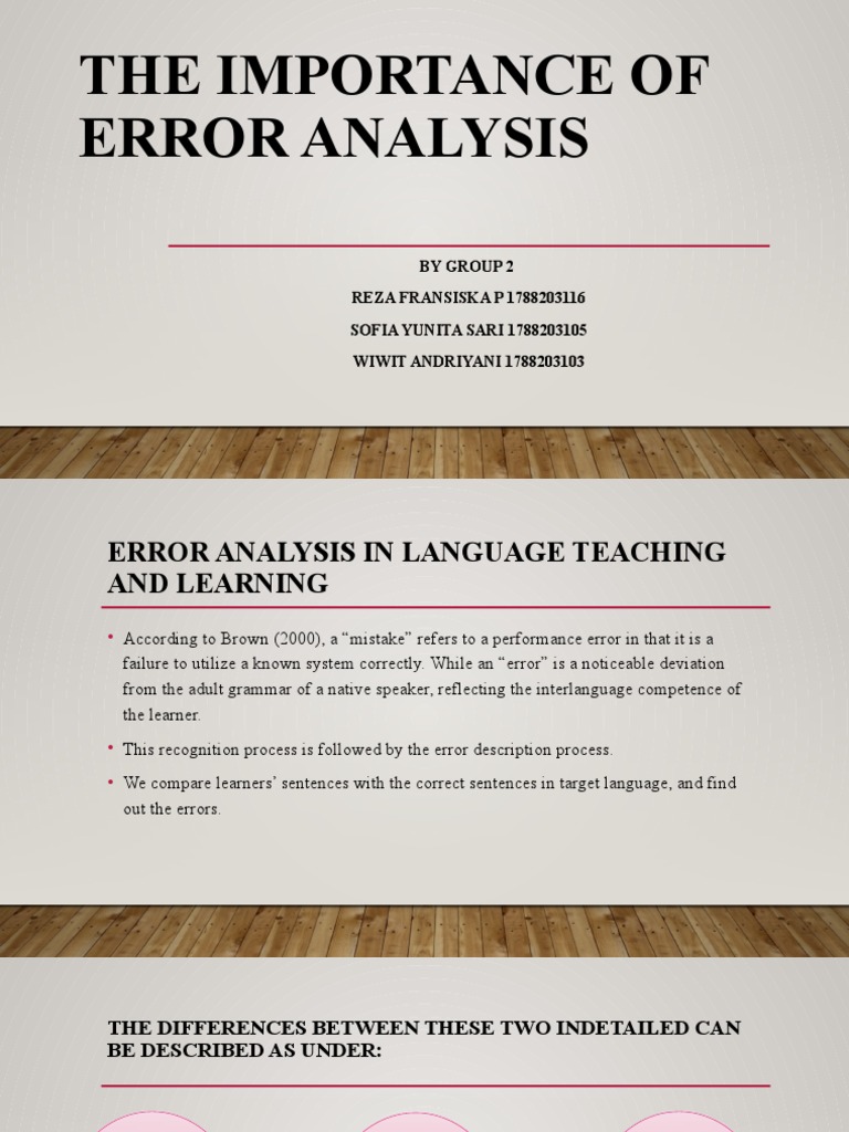 Error Analysis | PDF | Semantics | Error