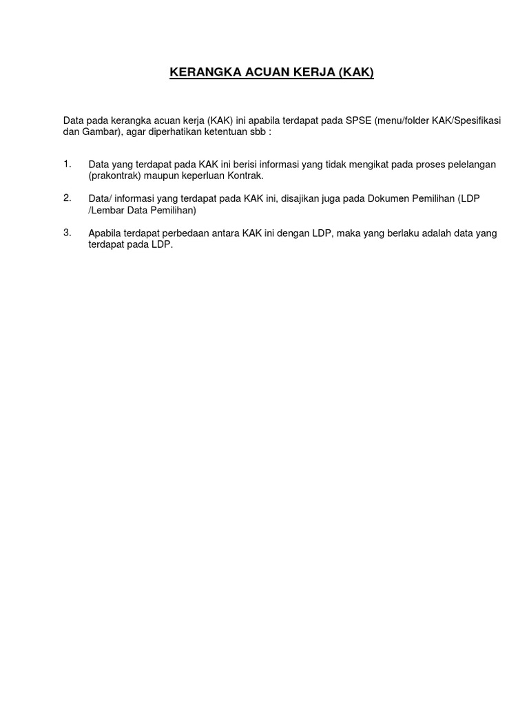 Contoh Kak Jalan | PDF