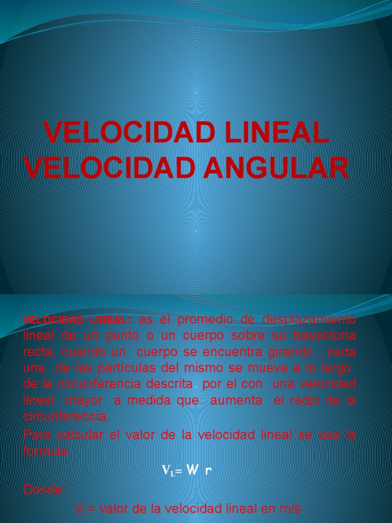 Velocidad Lineal | PDF